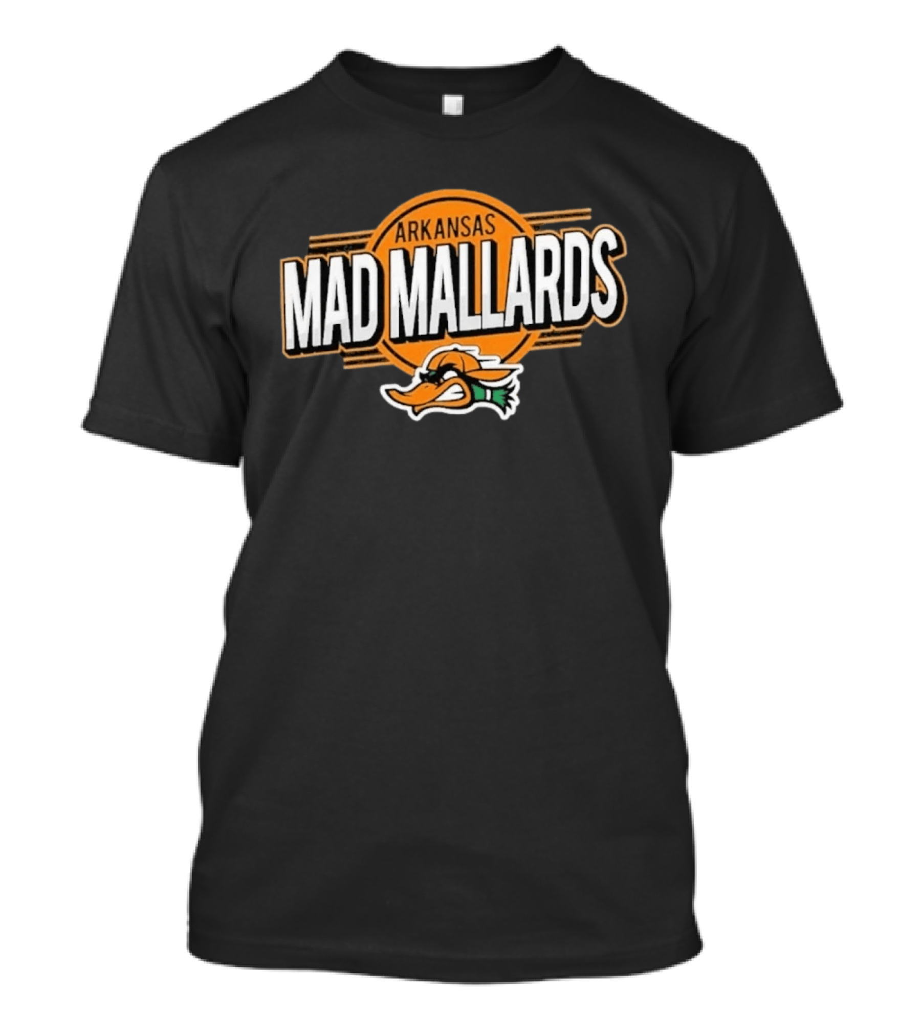 Arkansas Mad Mallards Logo With Duck Face T-Shirt