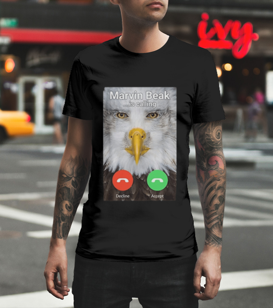 Marvin Beak Is Calling Decline Accept Eagle Face Image T-Shirt