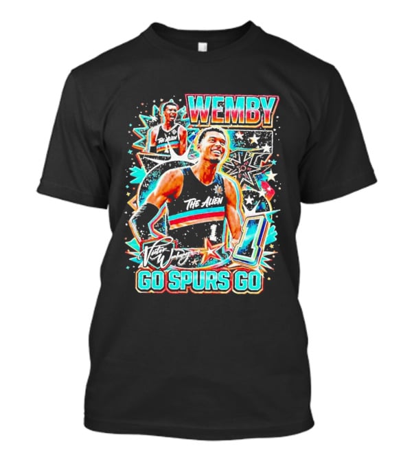 Wemby The Alien Go Spurs Go 90s Bootleg Retro Stars Number One T-Shirt
