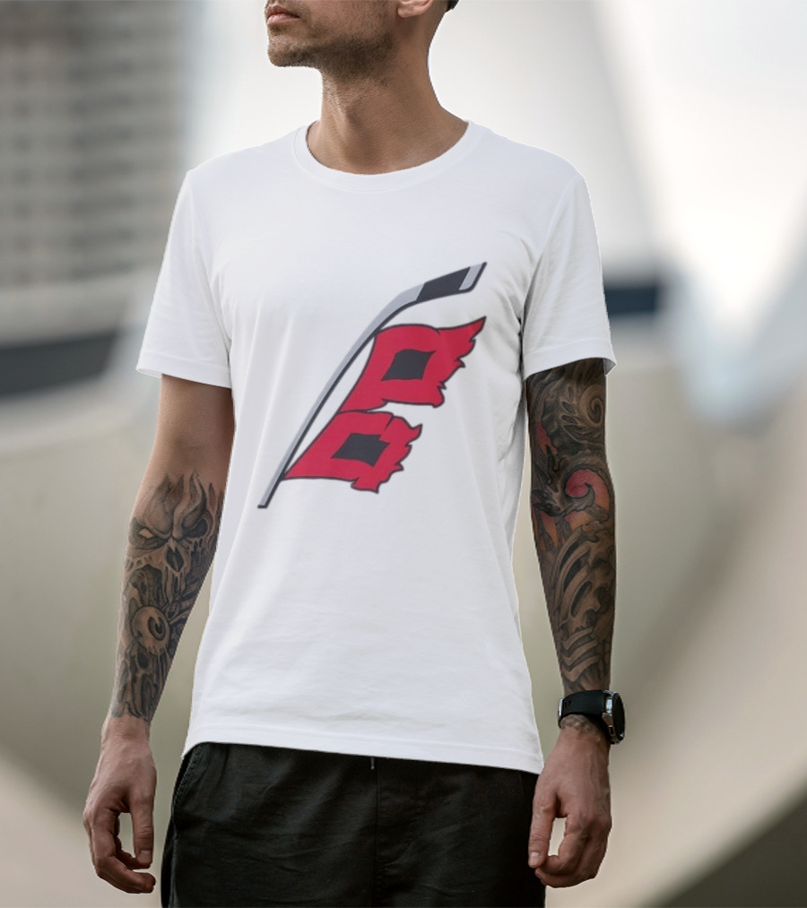 Carolina Hurricanes Red Storm Surge Hockey Stick Flag T-Shirt