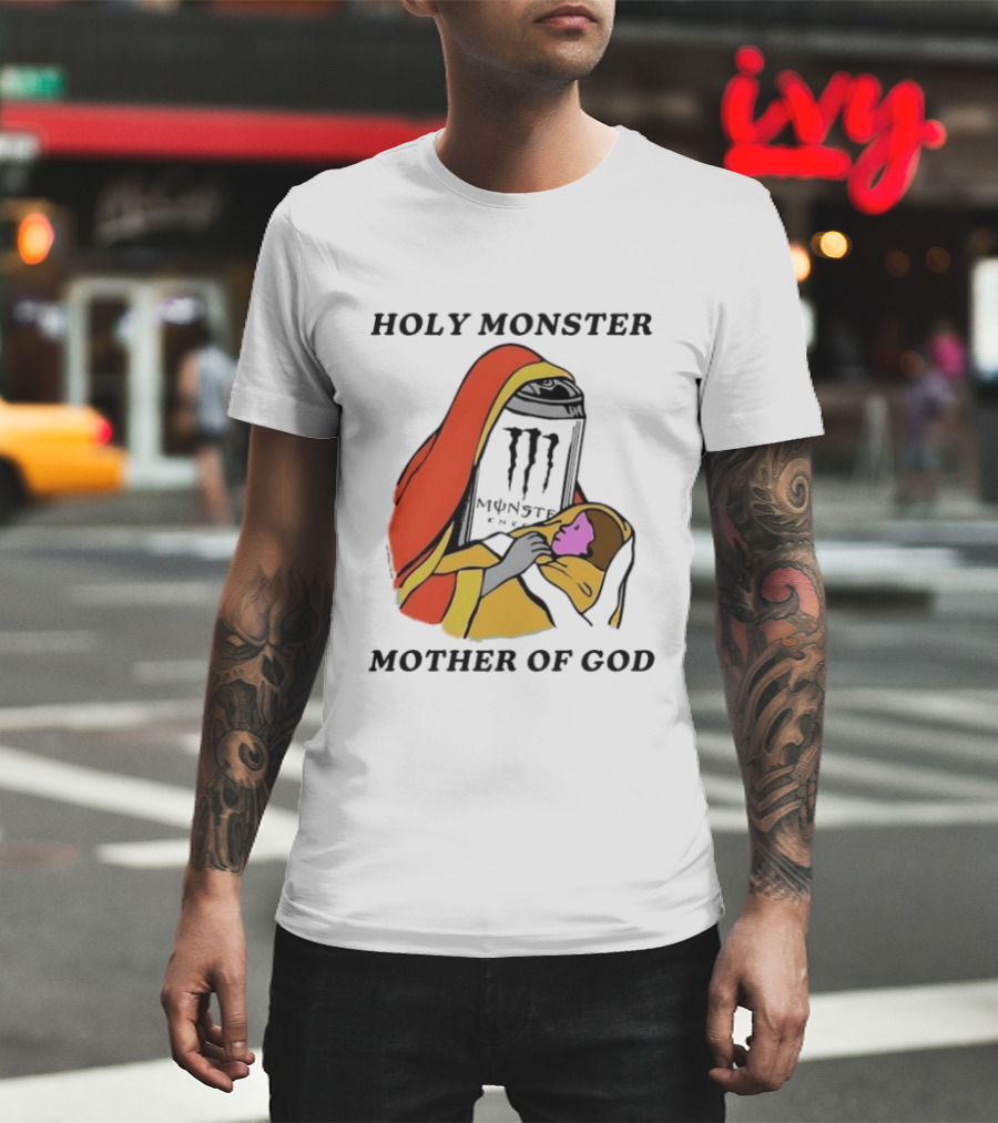 Holy Monster Mother Of God Energy Drink Can T-Shirt