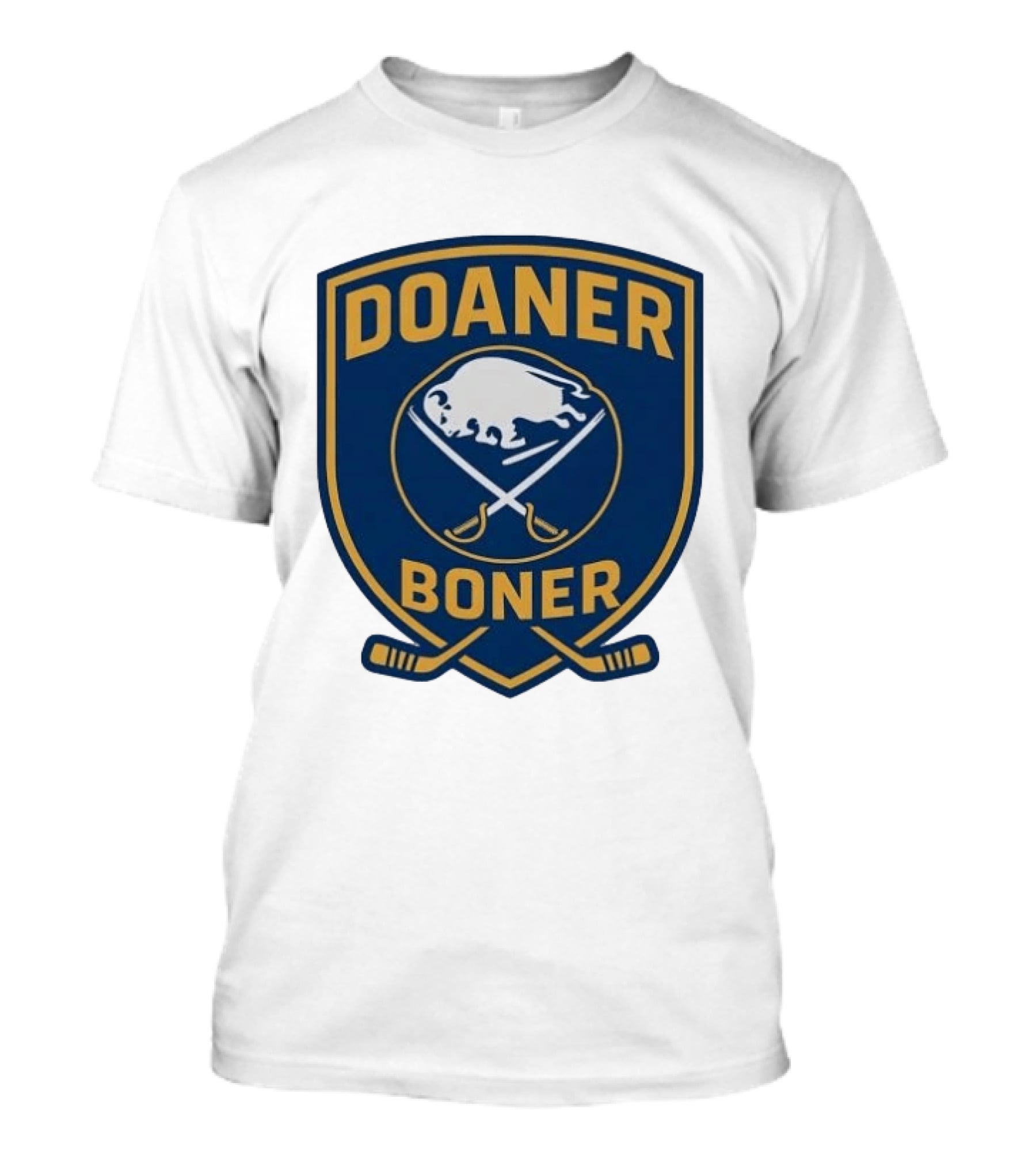 Buffalo Sabres Doaner Boner Logo With Crossed Hockey Sticks T-Shirt