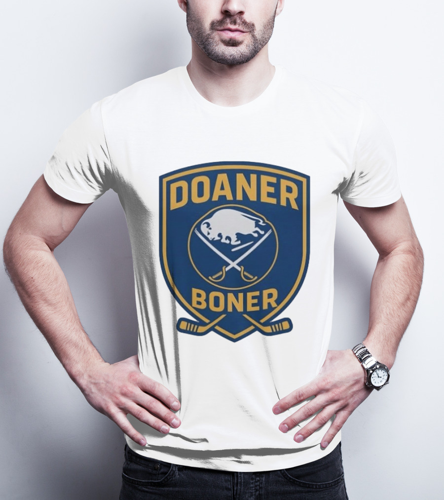 Buffalo Sabres Doaner Boner Logo With Crossed Hockey Sticks T-Shirt