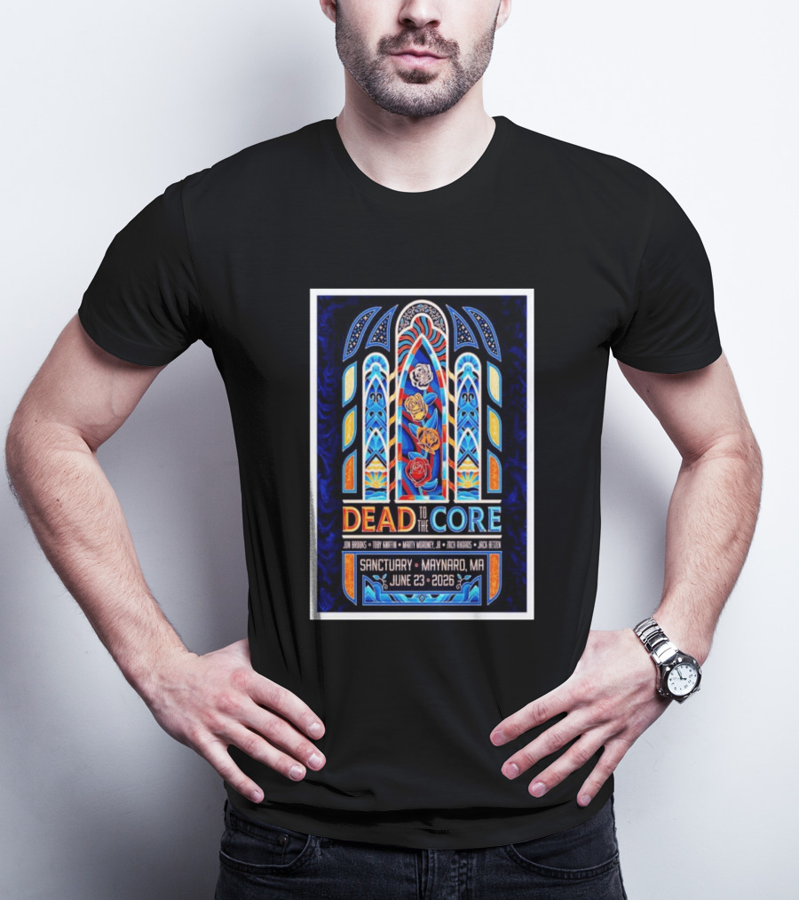 Dead To The Core Sanctuary Maynard MA June 23 2026 Floral Stained Glass T-Shirt