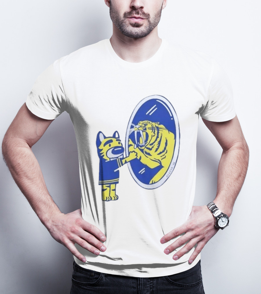 Buffalo Sabres Saber Tooth Tiger Mirror Reflection Comic T-Shirt