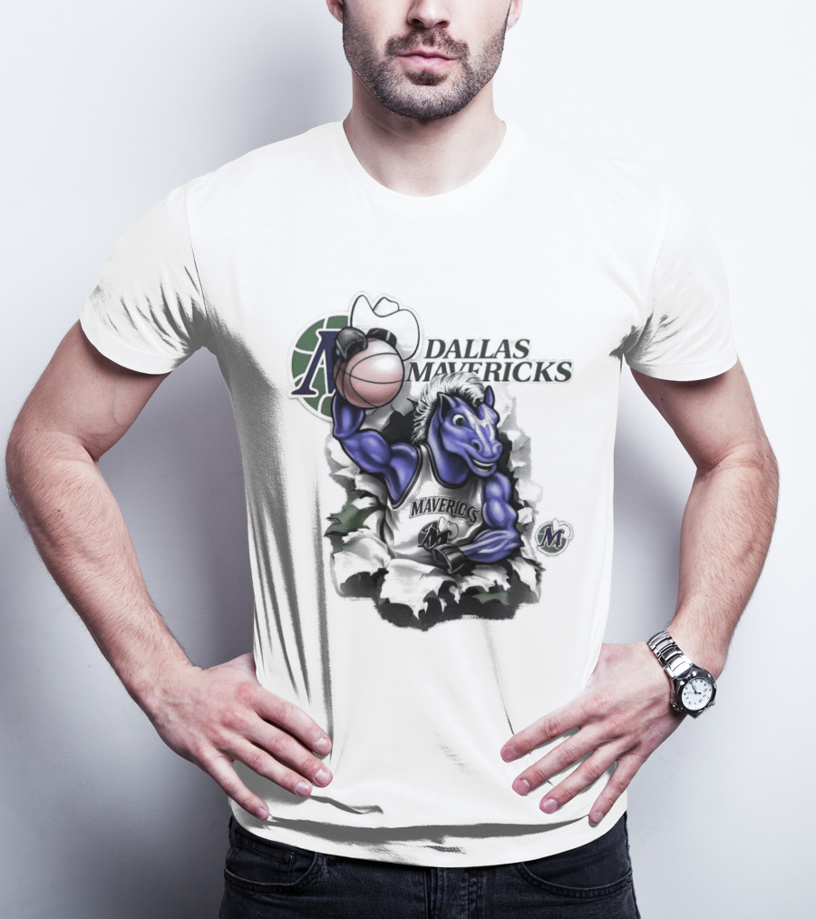 Dallas Mavericks Mitchell & Ness Breakthrough Basketball Horse T-Shirt
