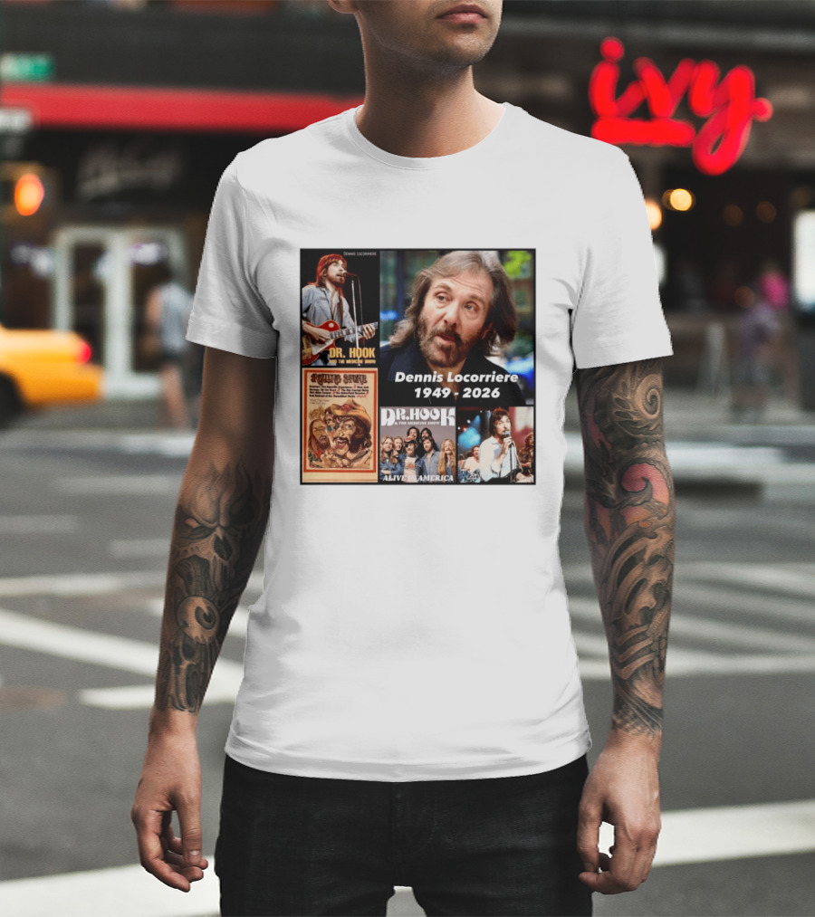 Dennis Locorriere Dr. Hook The Medicine Show 1949 2026 Alive America Rolling Stone T-Shirt