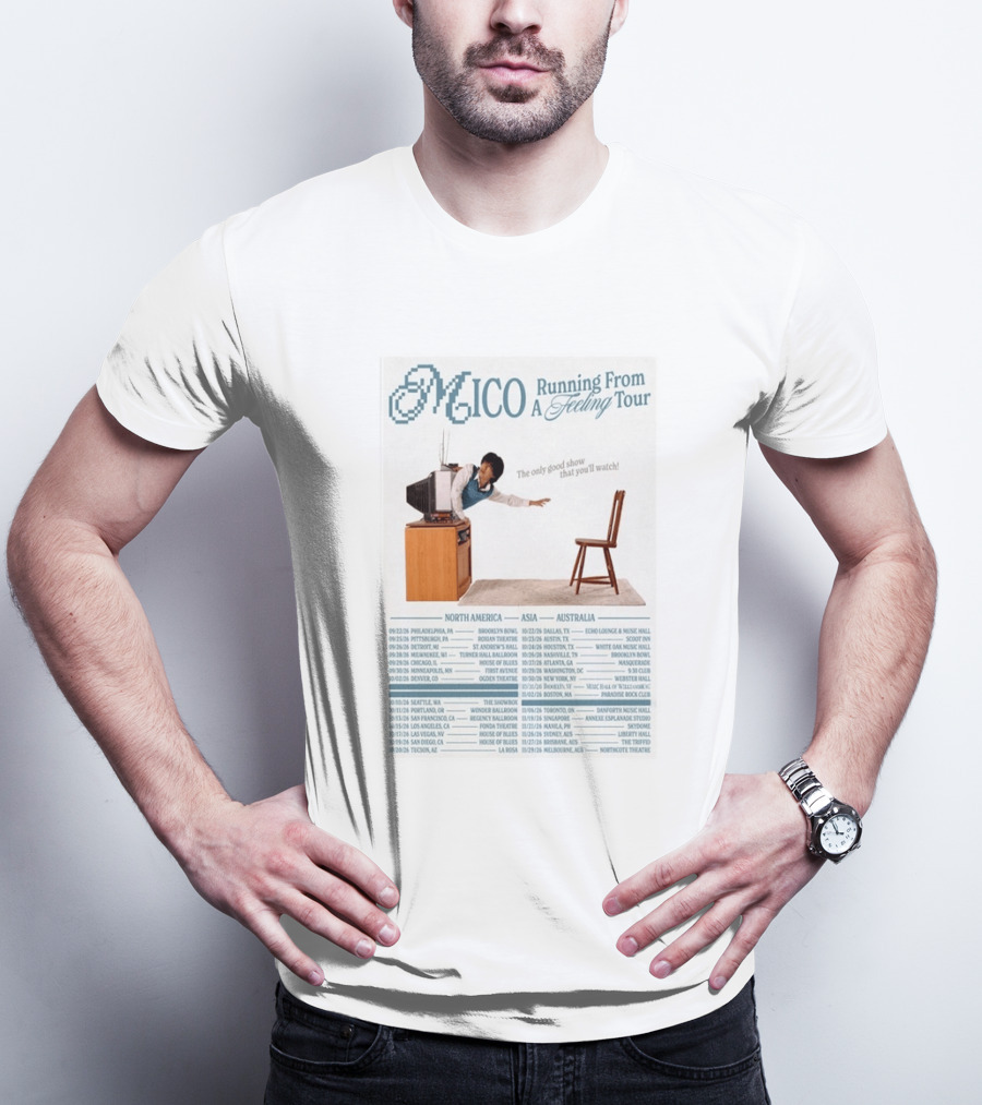 MICO Running From A Feeling Tour 2026 North America Asia Australia Dates T-Shirt