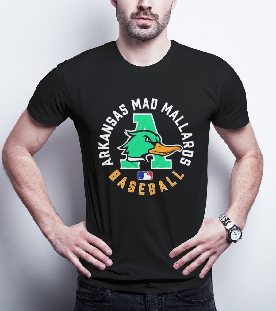 Arkansas Mad Mallards Baseball Team Logo With Iconic Duck And MLB T-Shirt
