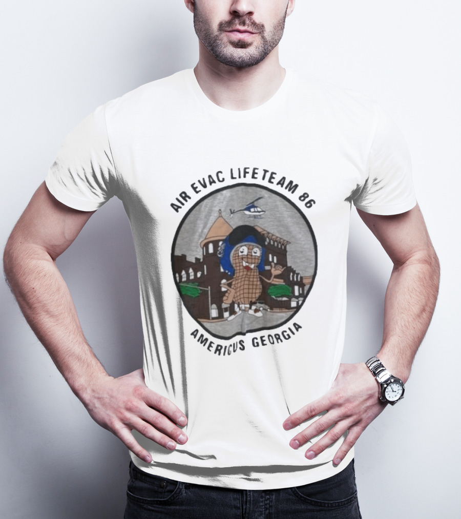 Air Evac Lifeteam 86 Americus Georgia Helicopter Peanut T-Shirt