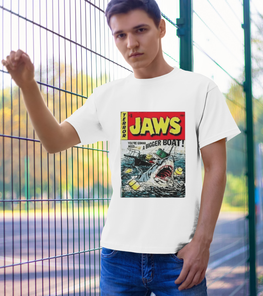 Terror Jaws Comic Cover You're Gonna Need A Bigger Boat T-Shirt