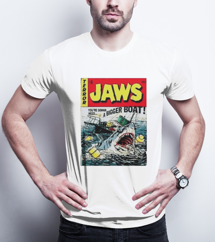 Terror Jaws Comic Cover You're Gonna Need A Bigger Boat T-Shirt