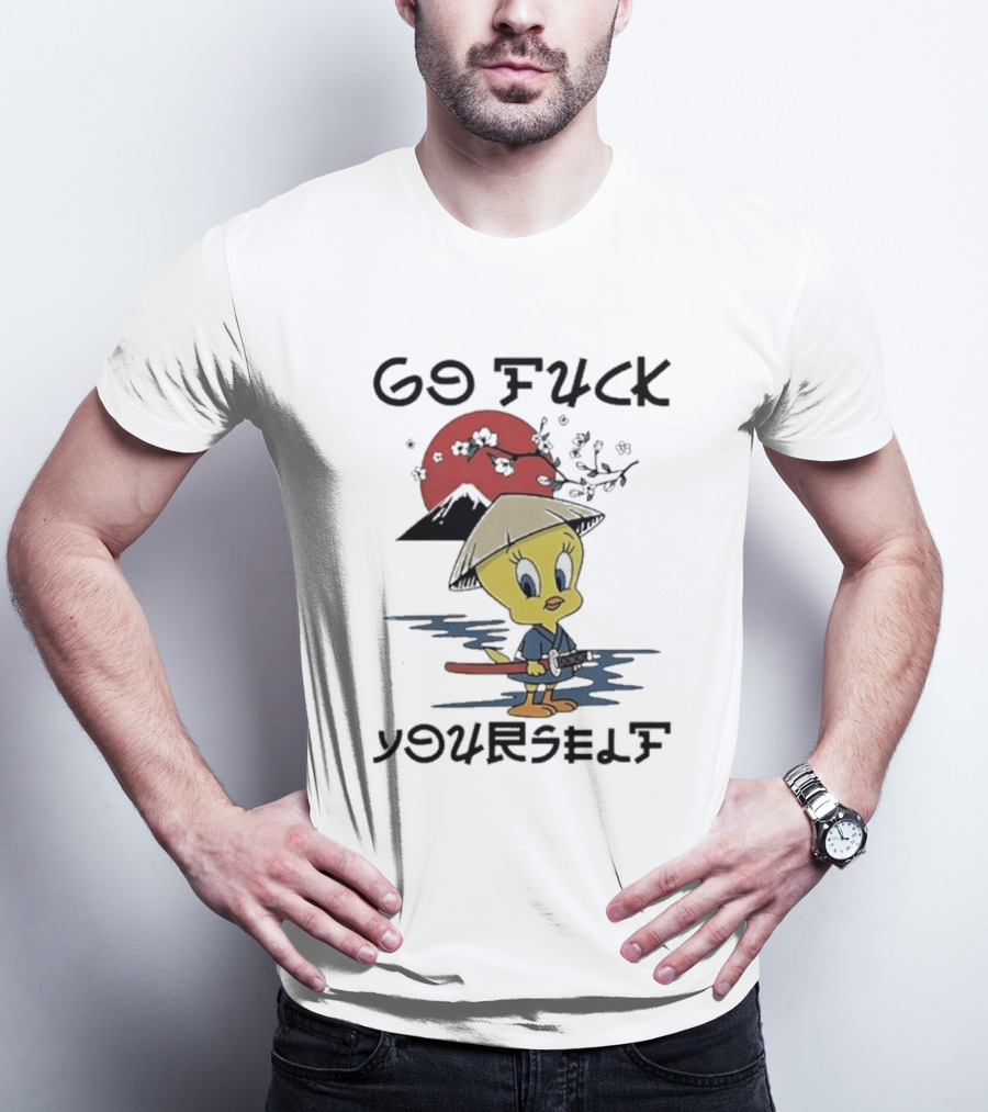 Looney Tunes Tweety Bird Samurai Go Fuck Yourself T-Shirt