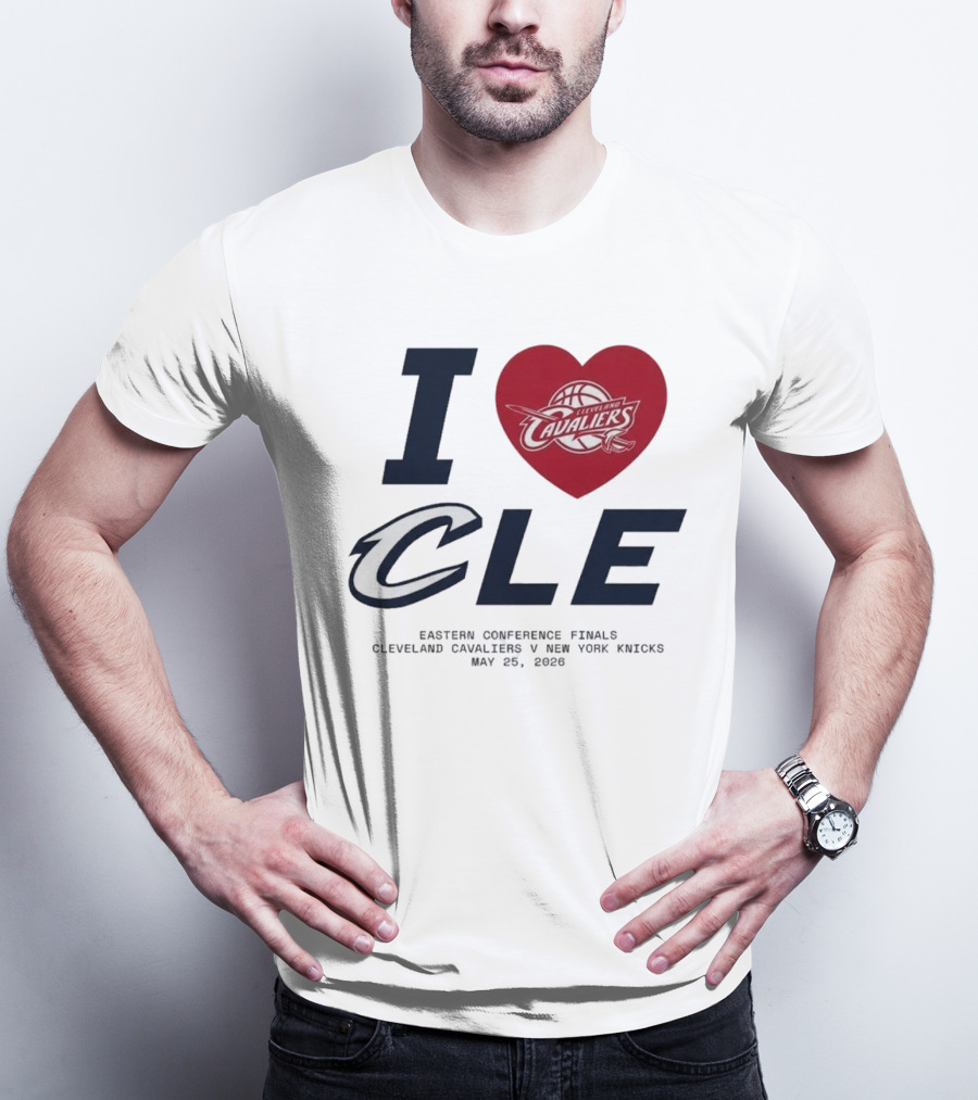 I Love CLE Eastern Conference Finals Cleveland Cavaliers Vs New York Knicks May 25 2026 T-Shirt