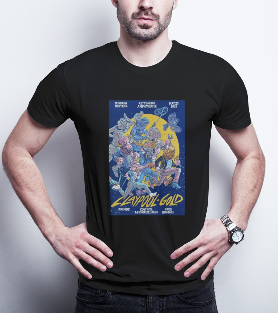 Missoula Montana KettleHouse Amphitheater May 25 2026 Claypool Lennon Delirium Frog Brigade Primus T-Shirt