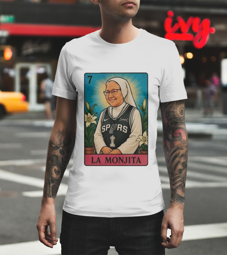 Salesian Sisters La Monjita Spurs Basketball Legend T-Shirt