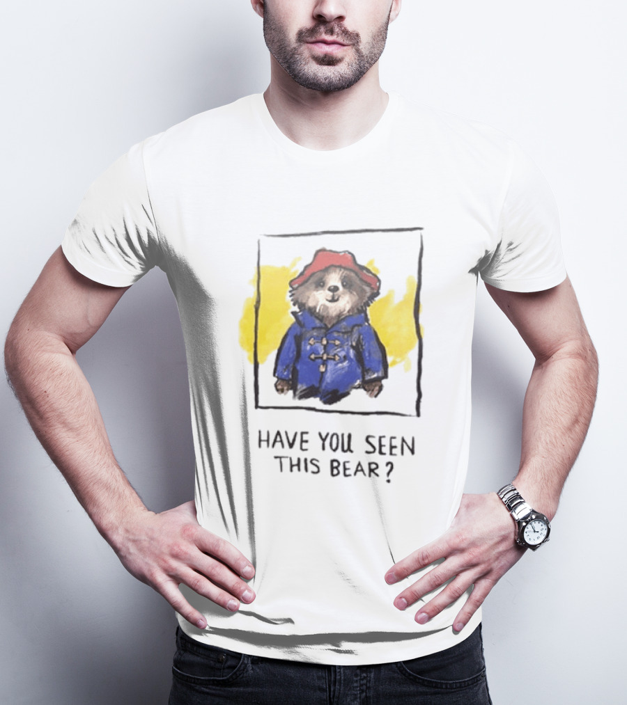 Have You Seen This Bear Missing Paddington Red Hat Blue Coat T-Shirt