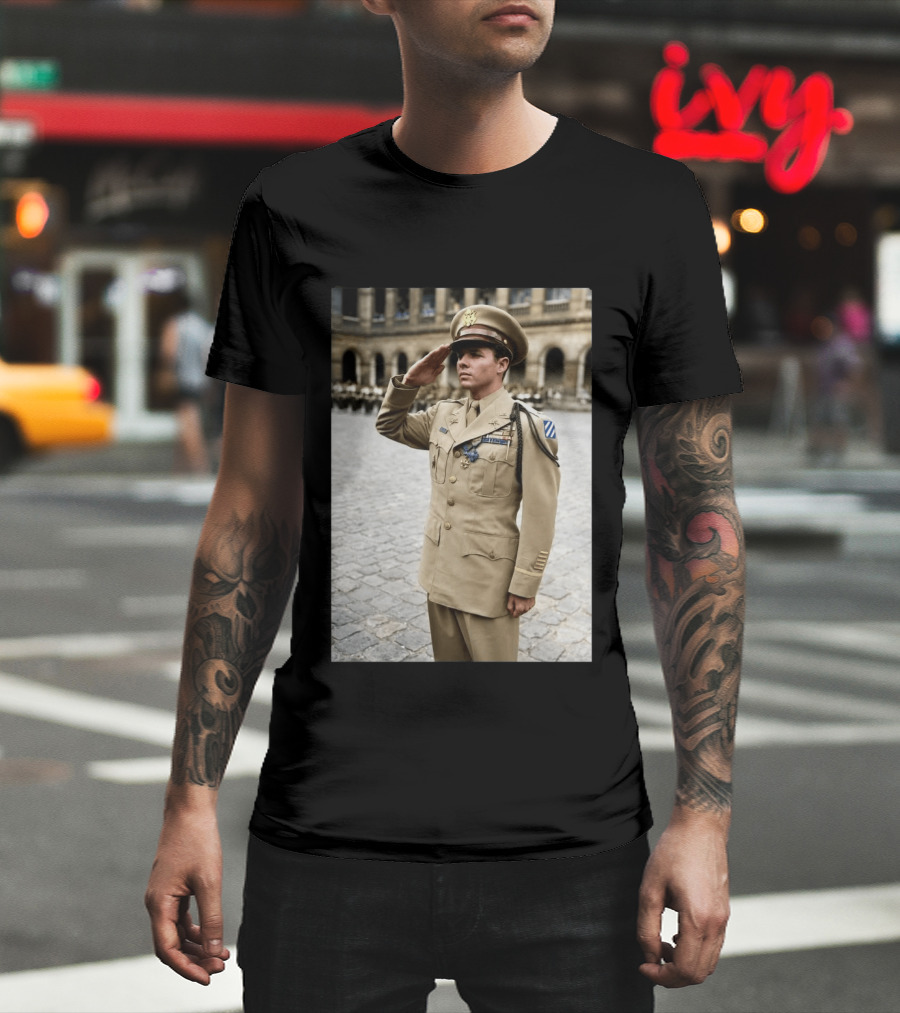 Audie Murphy The Boy Who Wouldn't Die May 28 1971 Plane Crash Hero 45 T-Shirt