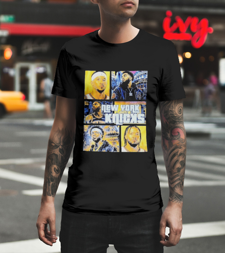 New York Knicks Yankee Stadium Cuffel Street Basketball Collaboration T-Shirt