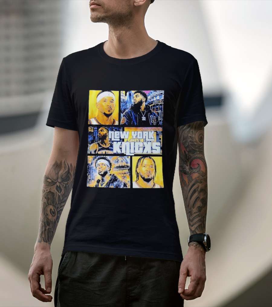 New York Knicks Yankee Stadium Cuffel Street Basketball Collaboration T-Shirt