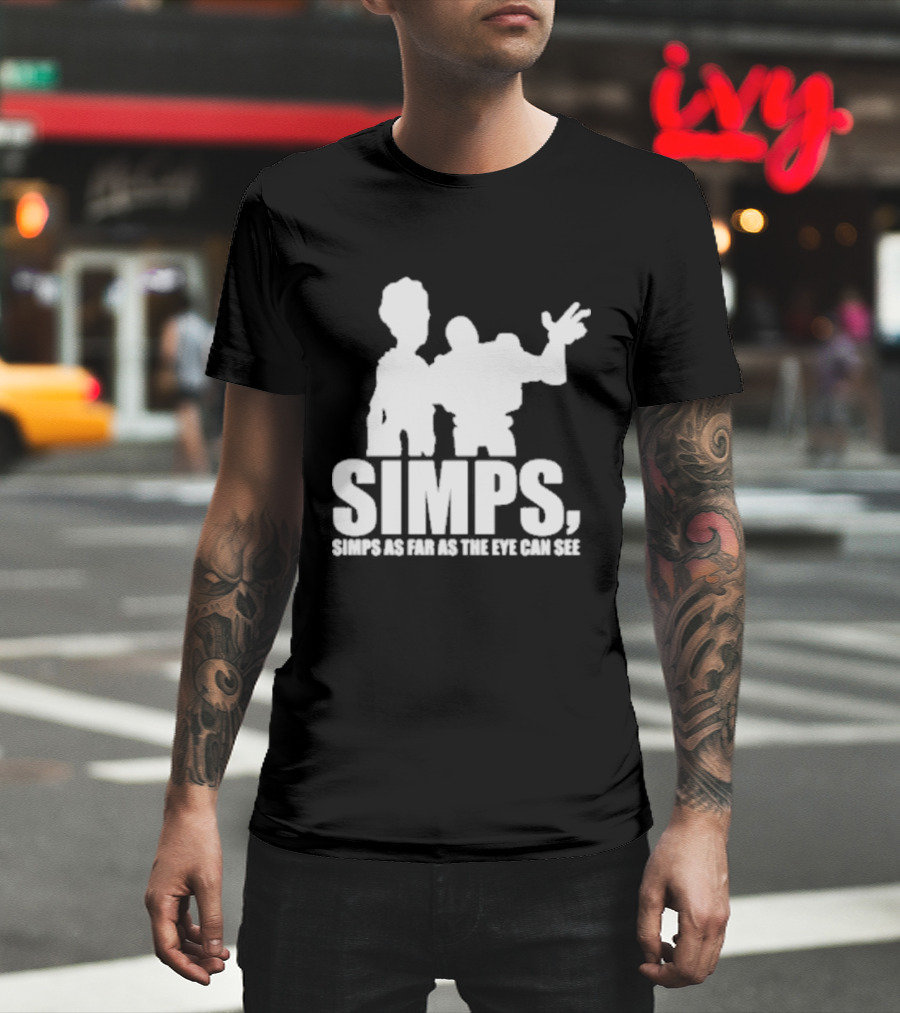 Simps Simps As Far As The Eye Can See Duo Silhouette Pop Culture Mashup T-Shirt