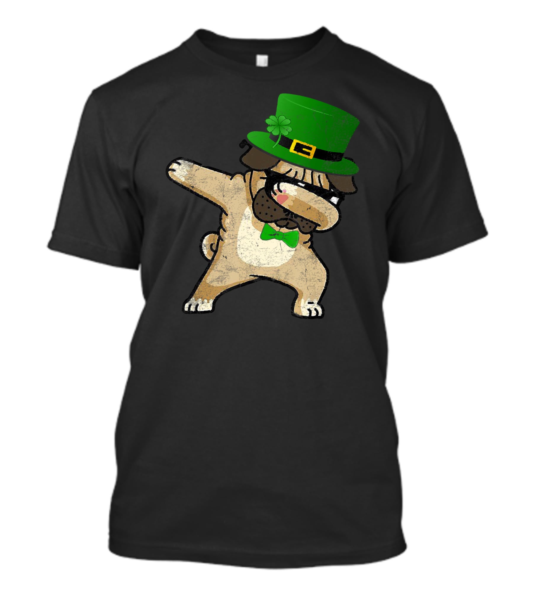 Dabbing Pug With Green Hat For St. Patrick's Day T-Shirt