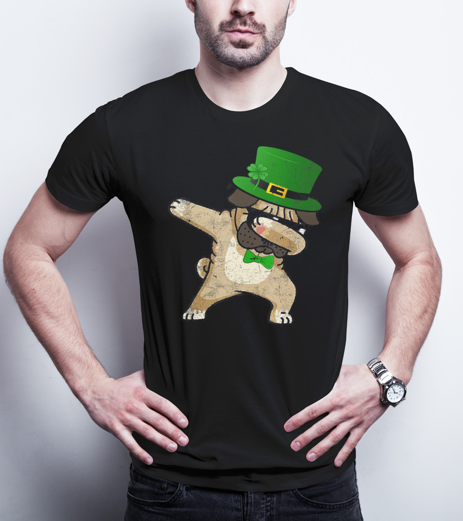 Dabbing Pug With Green Hat For St. Patrick's Day T-Shirt