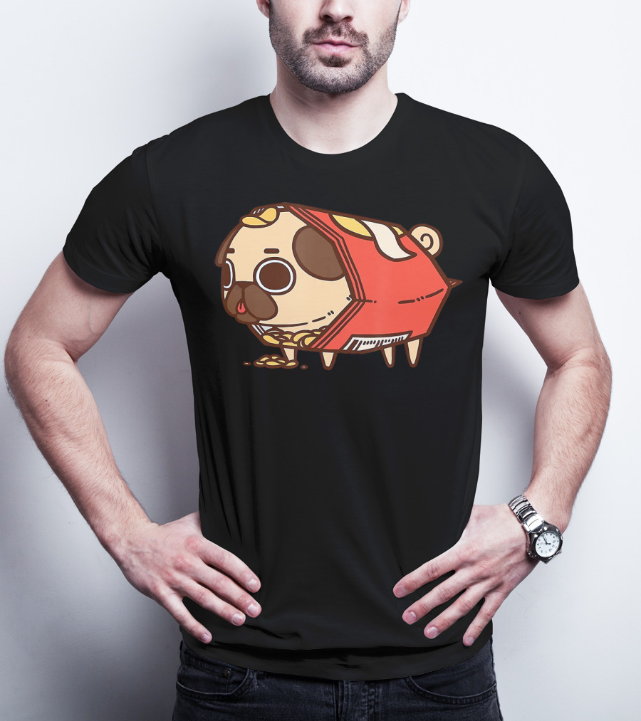 Puglie Dog In Chips Bag Funny Pug Love Food Birthday T-Shirt