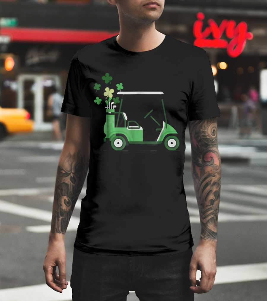 Golf Cart Shamrock Happiness T-Shirt