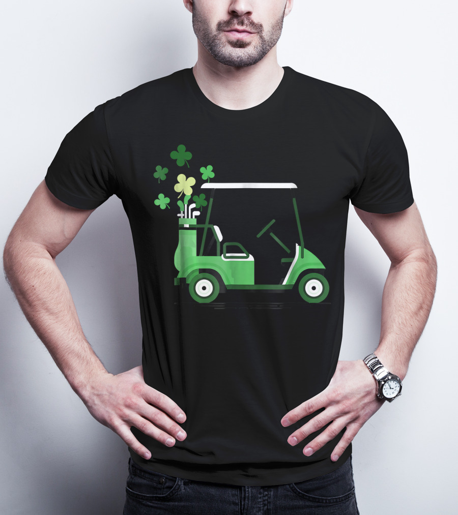 Golf Cart Shamrock Happiness T-Shirt
