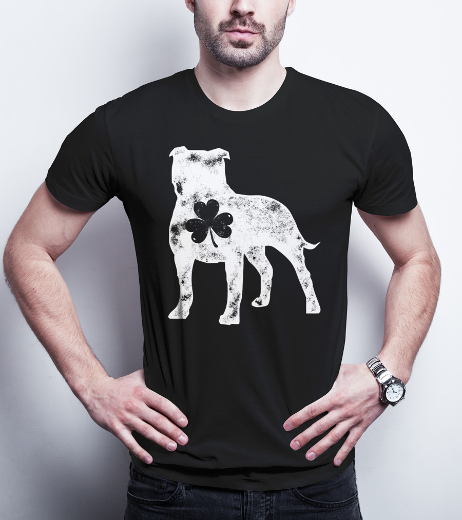 Pit Bull Shamrock St Patricks Day Dog Lover Men T-Shirt