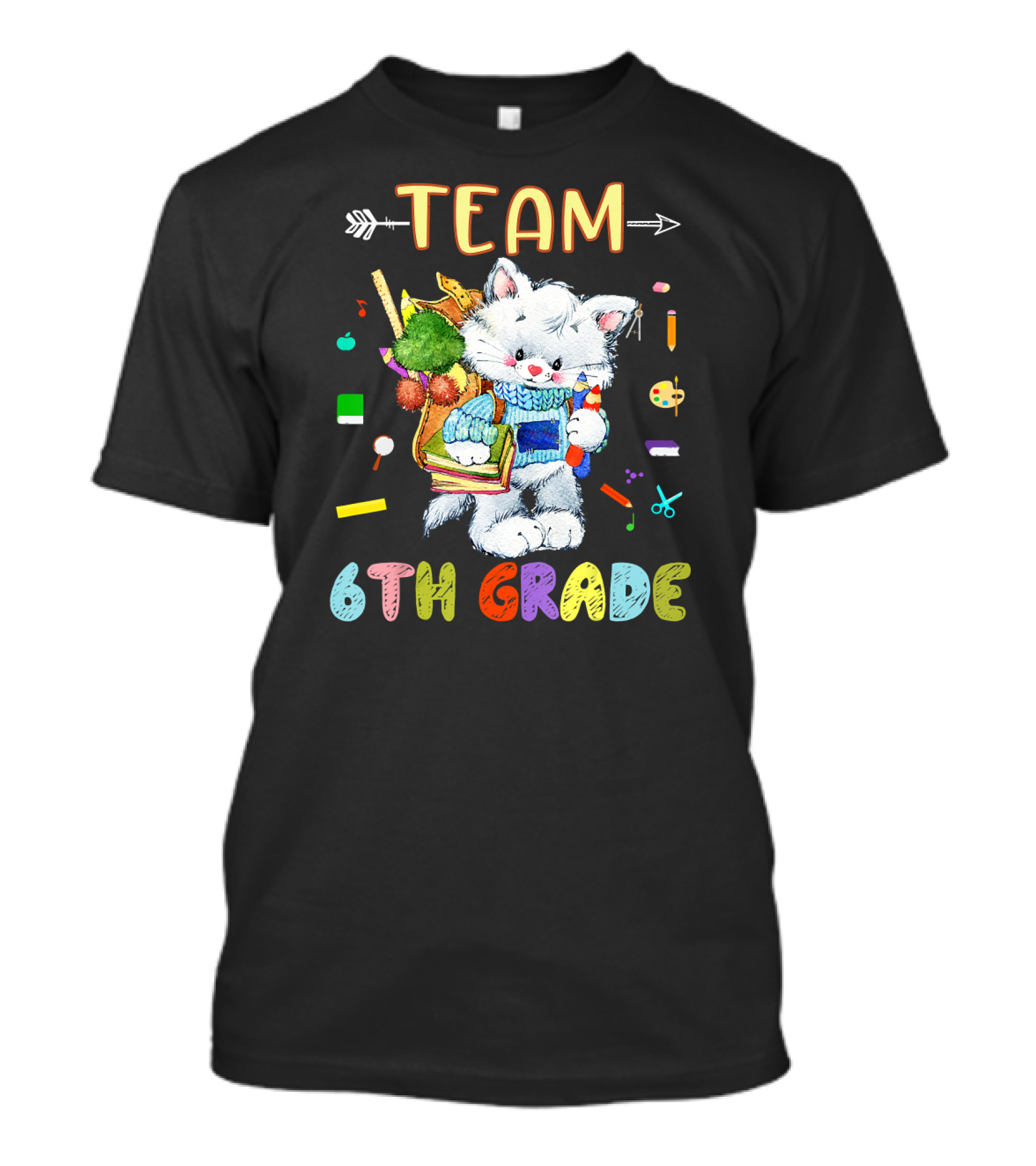 Team Cats 6th Grade Back To School Sixth Grade T-Shirt