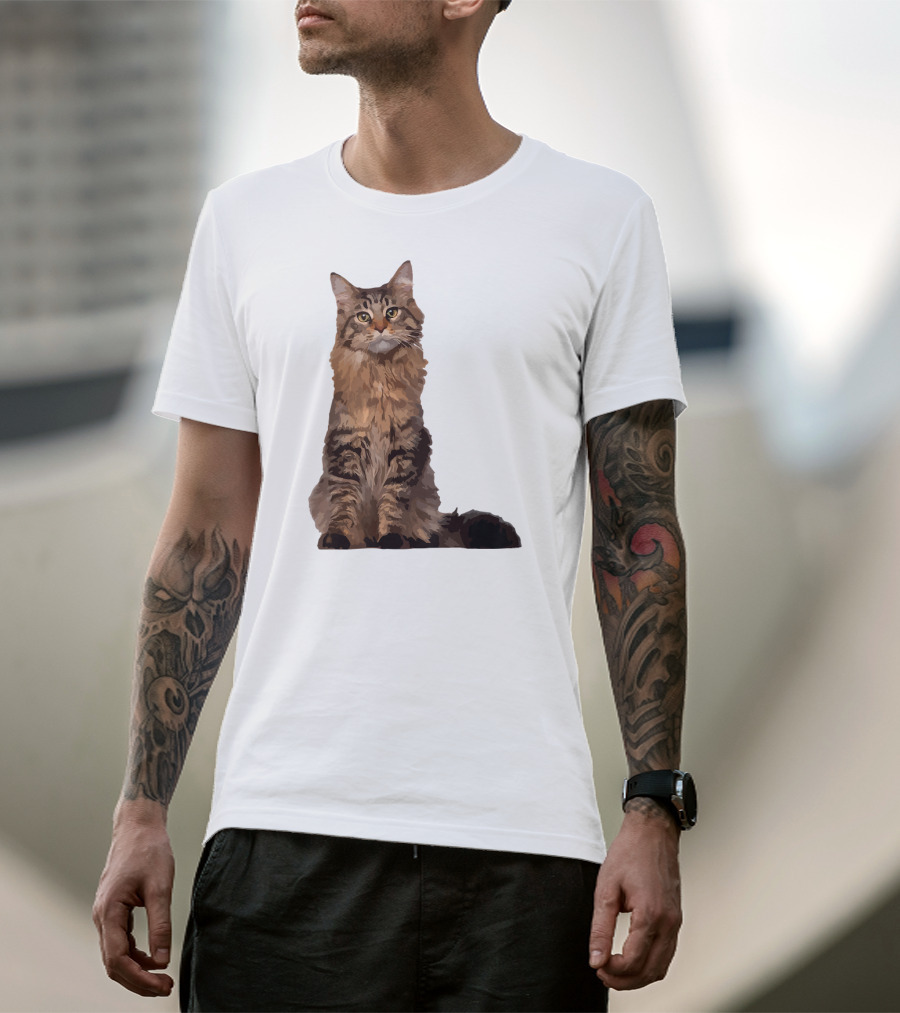 Maine Coon Cat Maine Coon Body Realistic Feline T-Shirt
