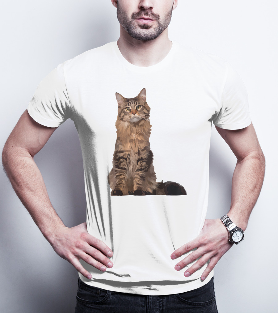 Maine Coon Cat Maine Coon Body Realistic Feline T-Shirt