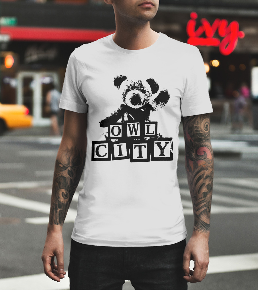 Owl City Teddy Bear Blocks T-Shirt