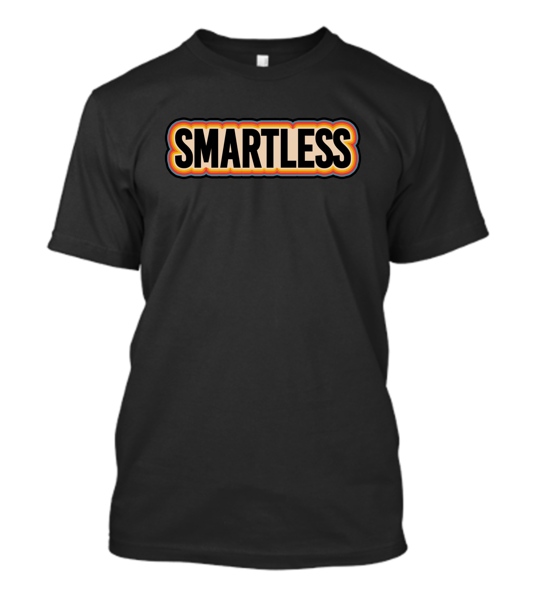 Smartless Bold Text With Rainbow Outline T-Shirt