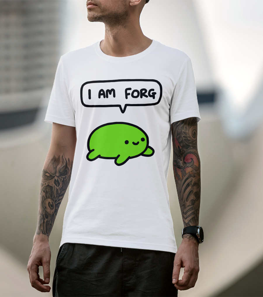 I Am Forg Green Cartoon Character Speech Bubble T-Shirt