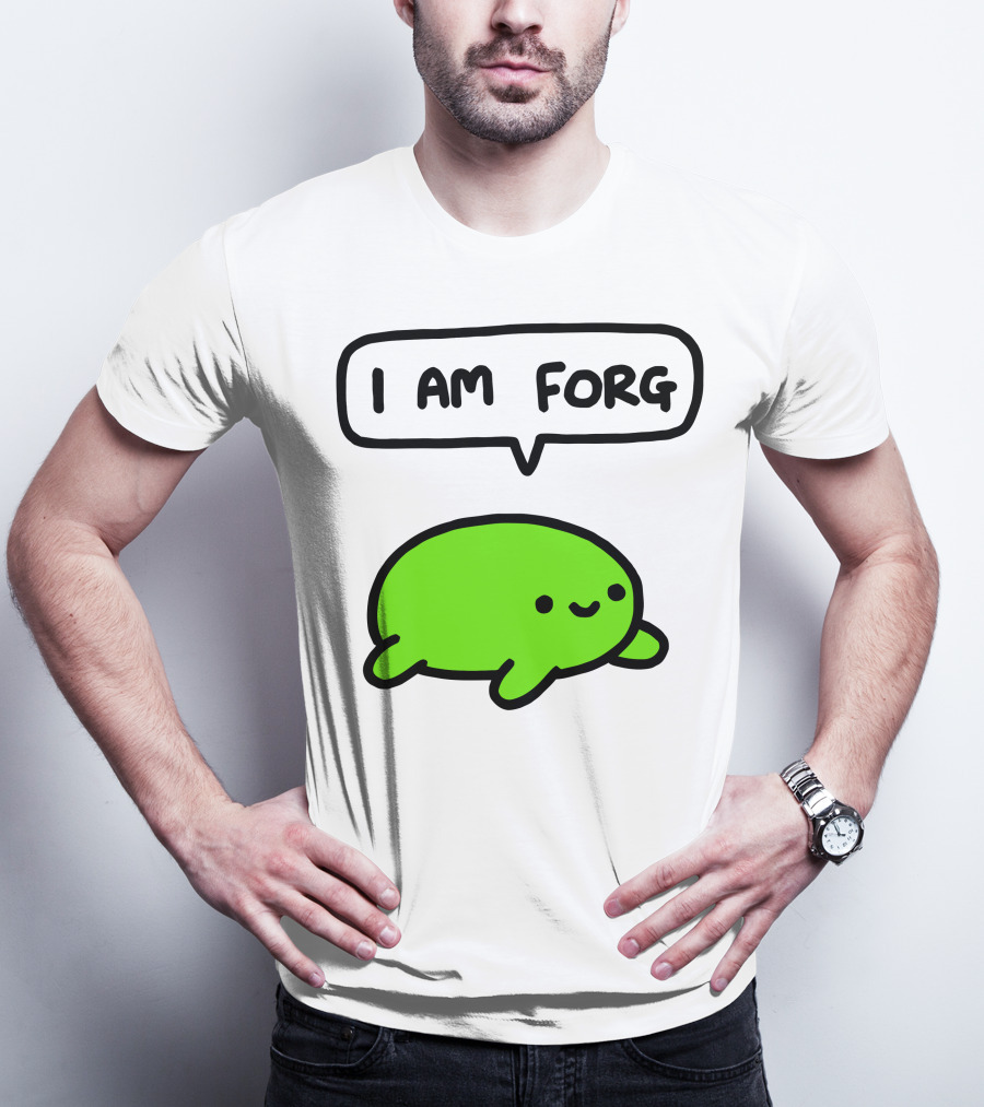 I Am Forg Green Cartoon Character Speech Bubble T-Shirt