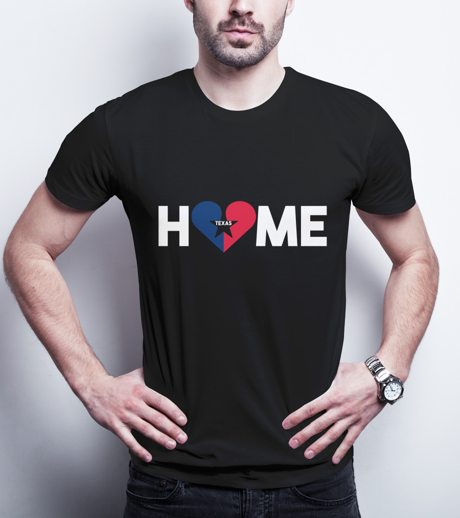 ANC Texas Home I Love Texas Its My Home Distressed Texas Home State Heart T-Shirt