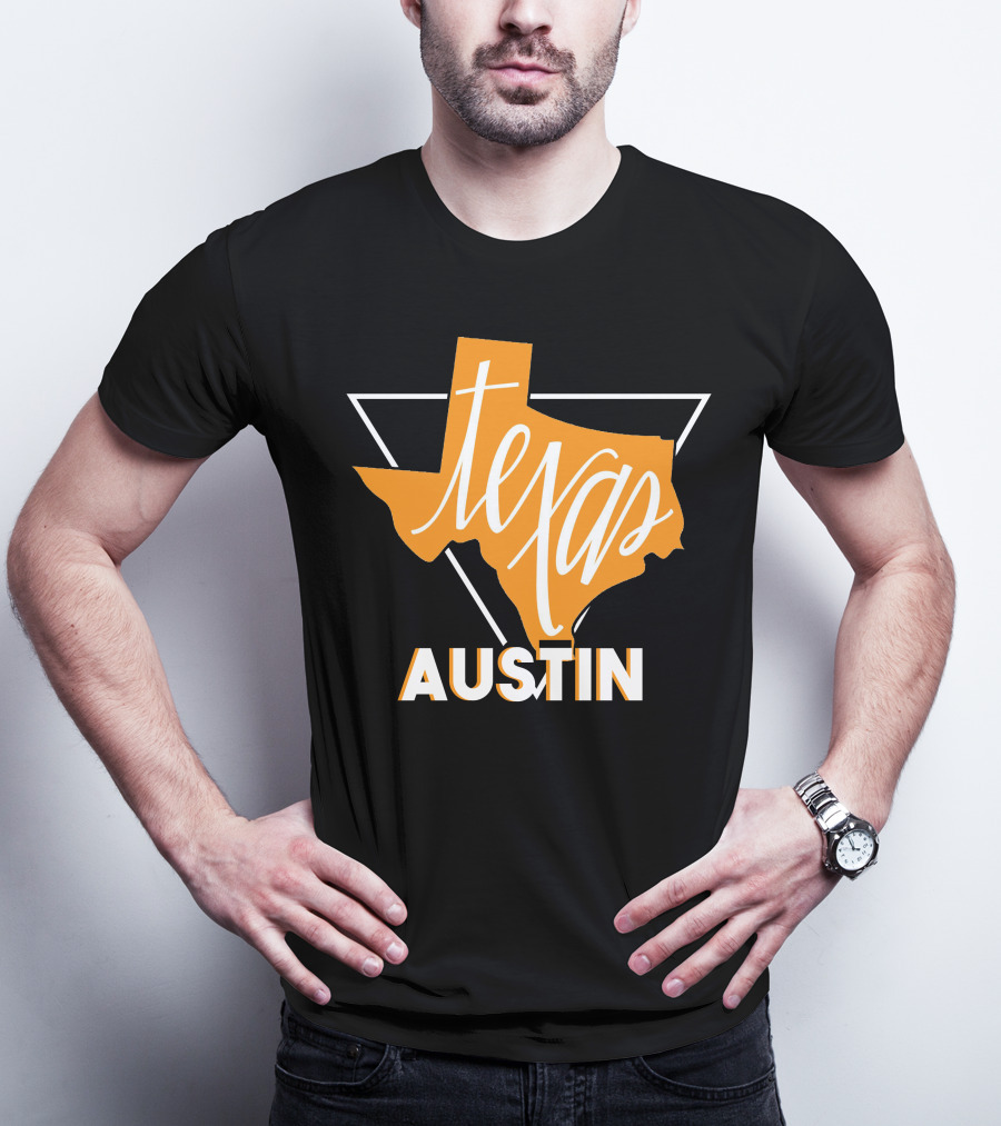 Texas Map Austin Vintage Triangle T-Shirt