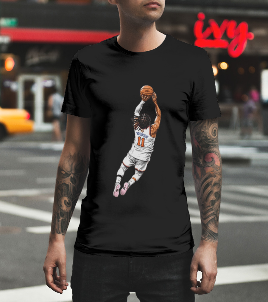 Jalen Brunson Dunking Action New York Knicks Basketball 11 Jersey T-Shirt
