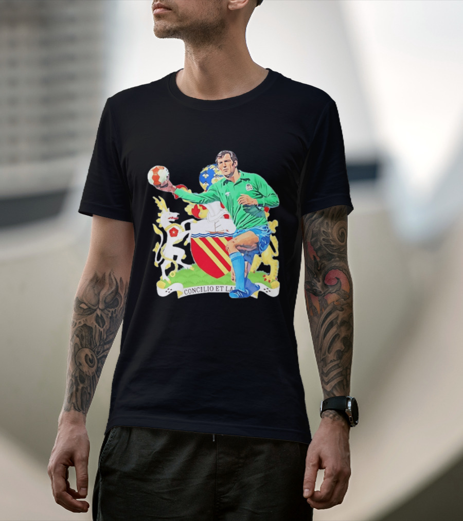 Joe Corrigan Manchester City Goalkeeper Concilio Et Labore Crest T-Shirt