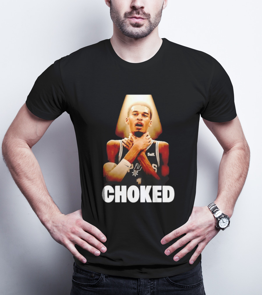 San Antonio Spurs Victor Wembanyama Choked Basketball Meme T-Shirt