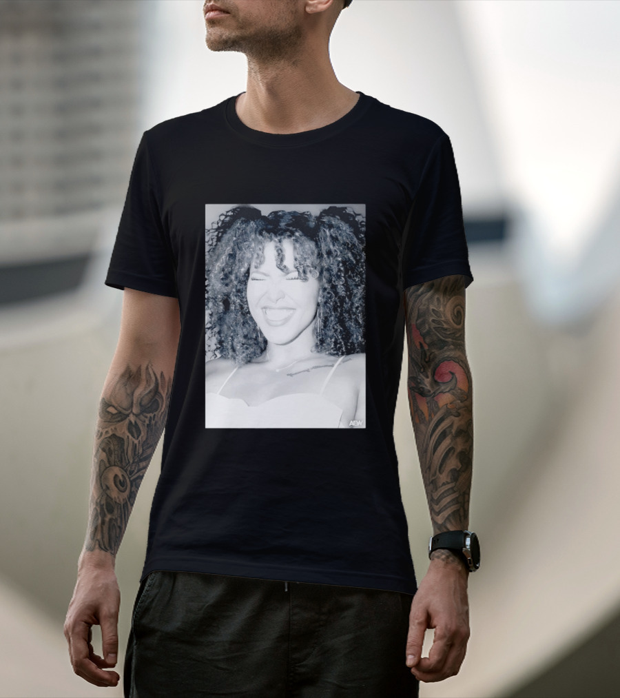 AEW Willow Nightingale Smile Black And White T-Shirt