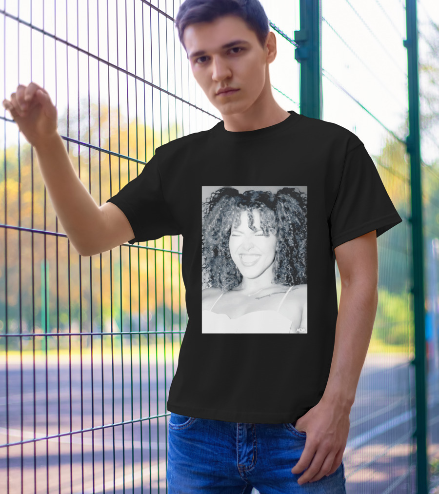 AEW Willow Nightingale Smile Black And White T-Shirt
