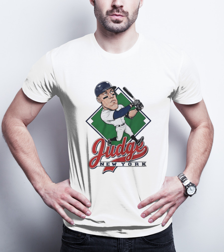 Judge New York Yankees Slugger Caricature Swing T-Shirt