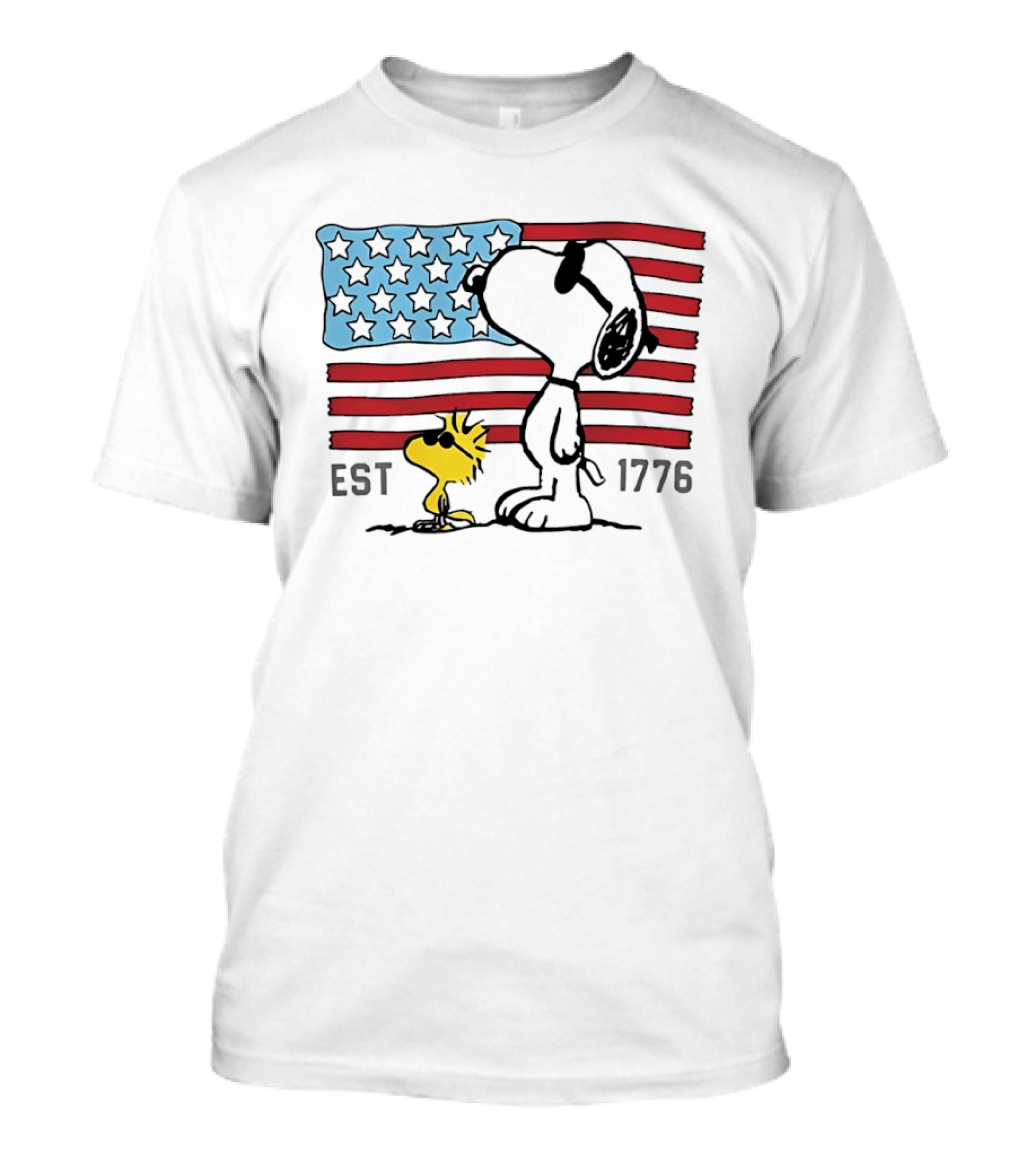 America 250th Anniversary 1776 Snoopy Woodstock With Stars And Stripes T-Shirt