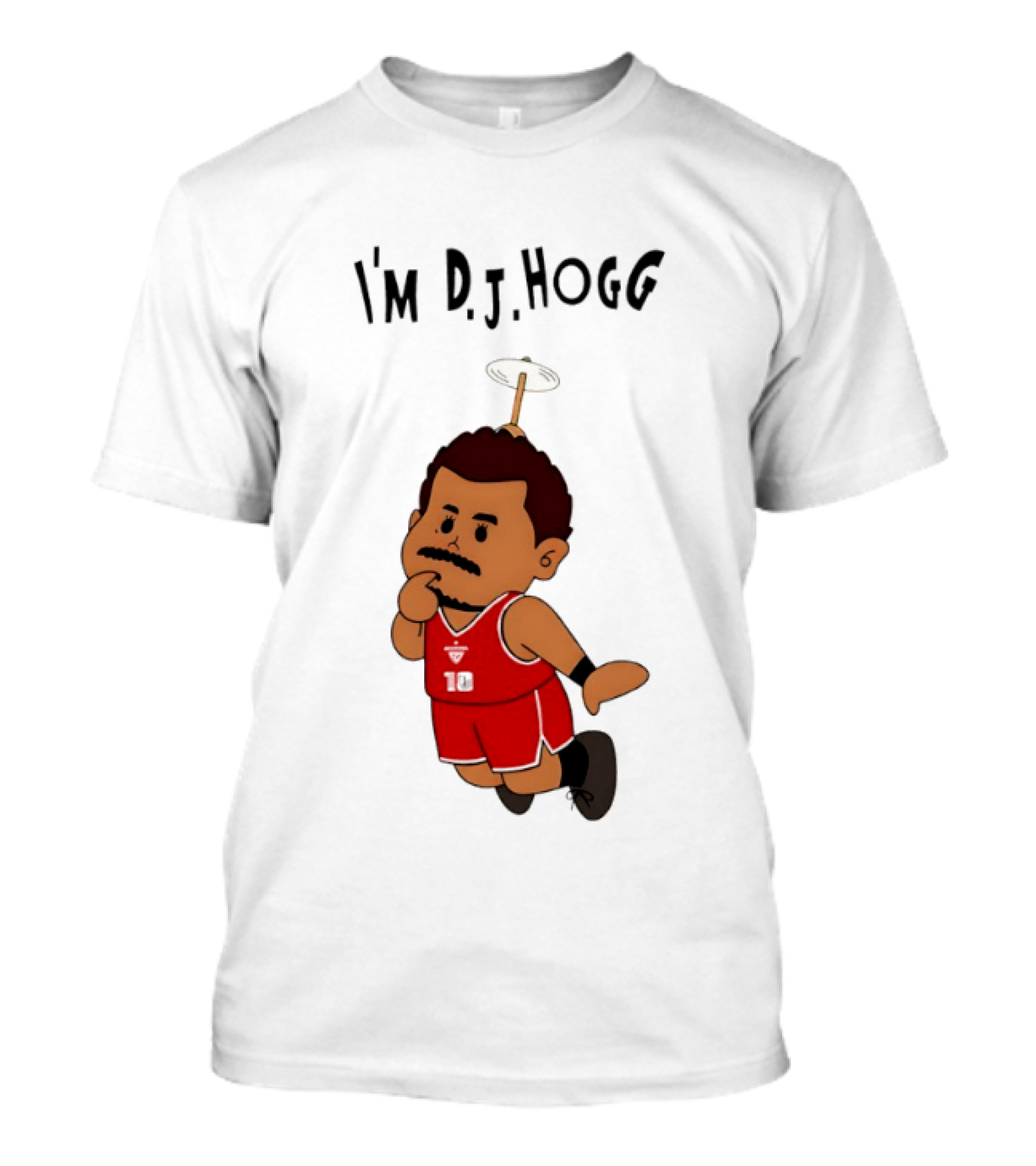 I'm DJ Hogg Basketball Player Red Uniform Cartoon T-Shirt