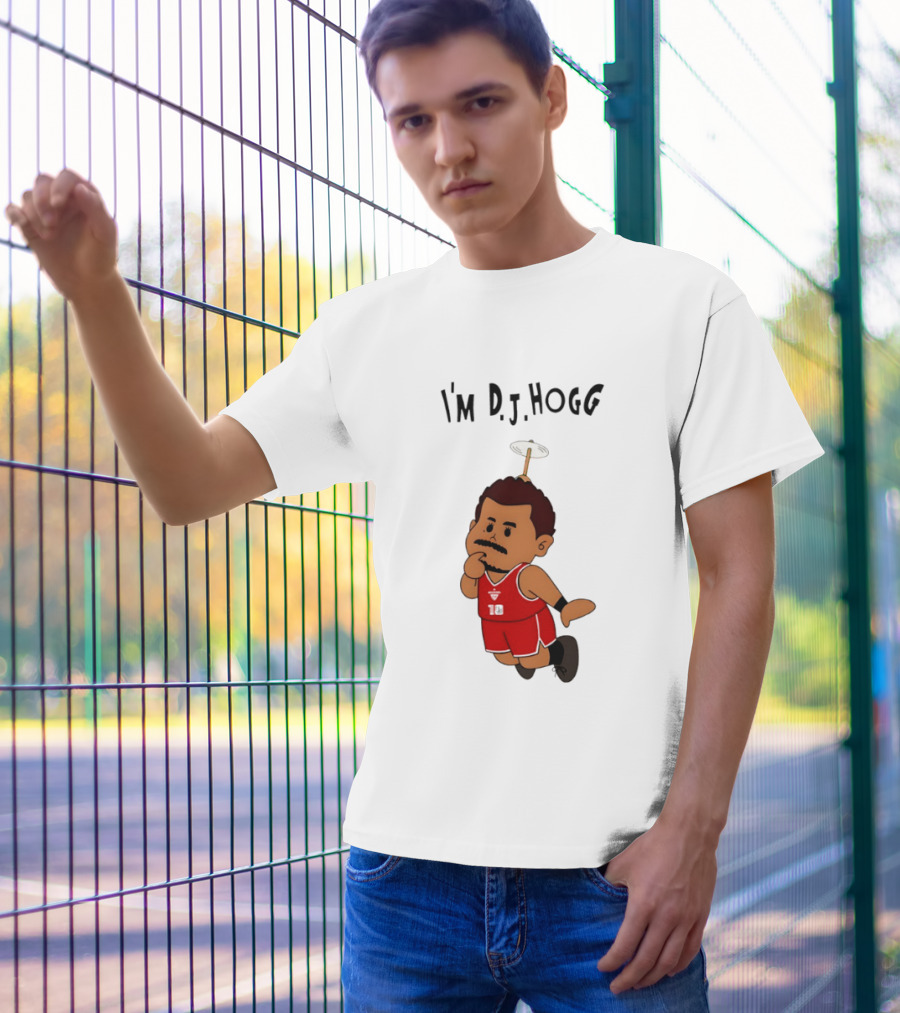 I'm DJ Hogg Basketball Player Red Uniform Cartoon T-Shirt