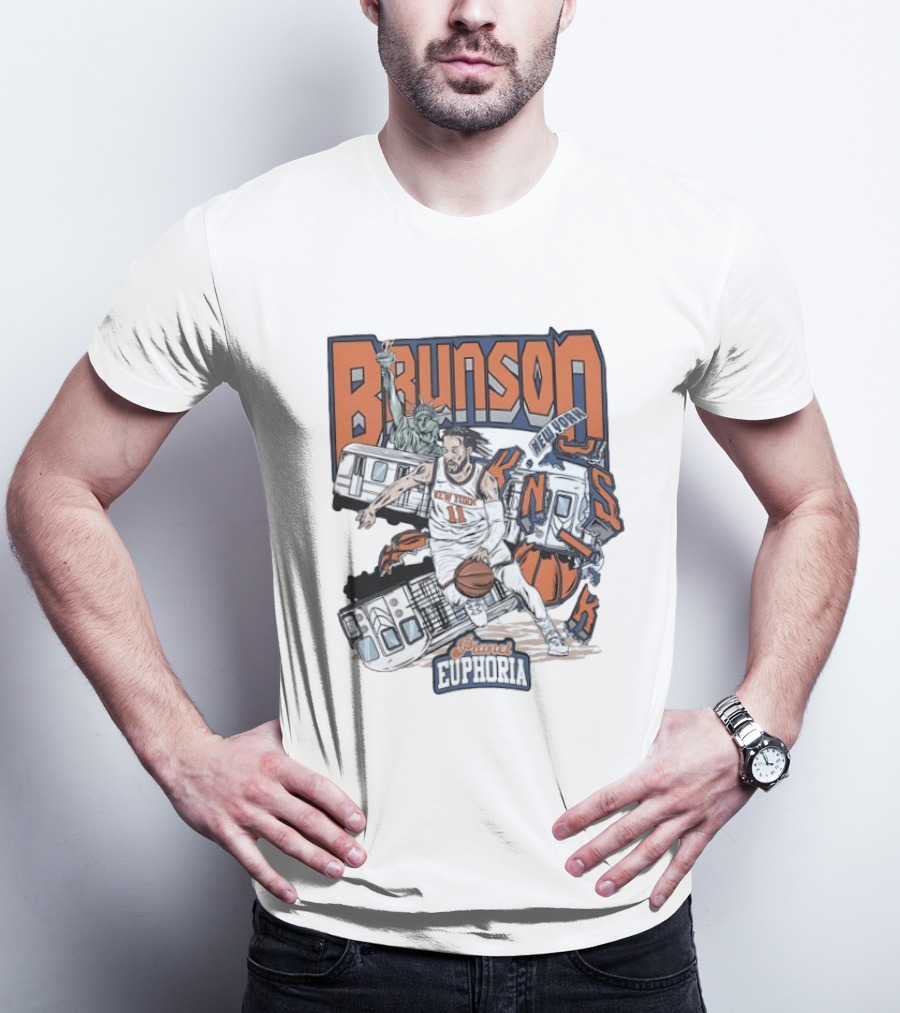 Brunson New York Knicks Planet Euphoria Comic Style NBA T-Shirt